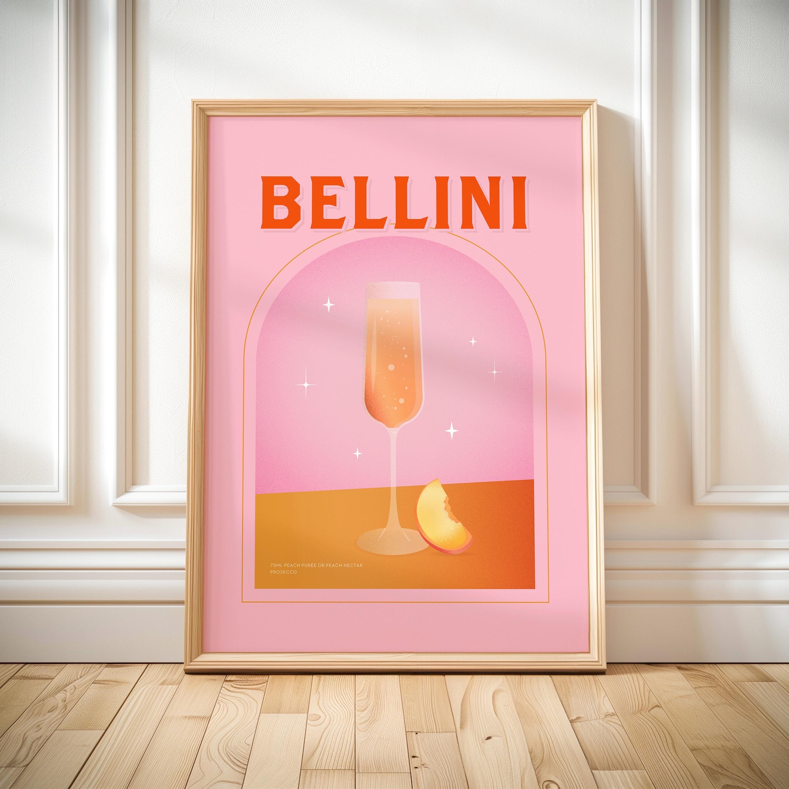 Bellini Cocktail Recipe Poster: Girly Bar Cart Decor (digital Download ...