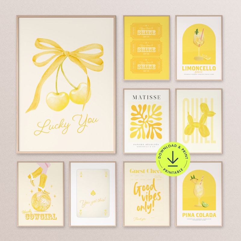 Aesthetic Posters Yellow - Etsy UK