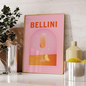 Bellini Cocktail Recipe Poster: Girly Bar Cart Decor (digital Download ...
