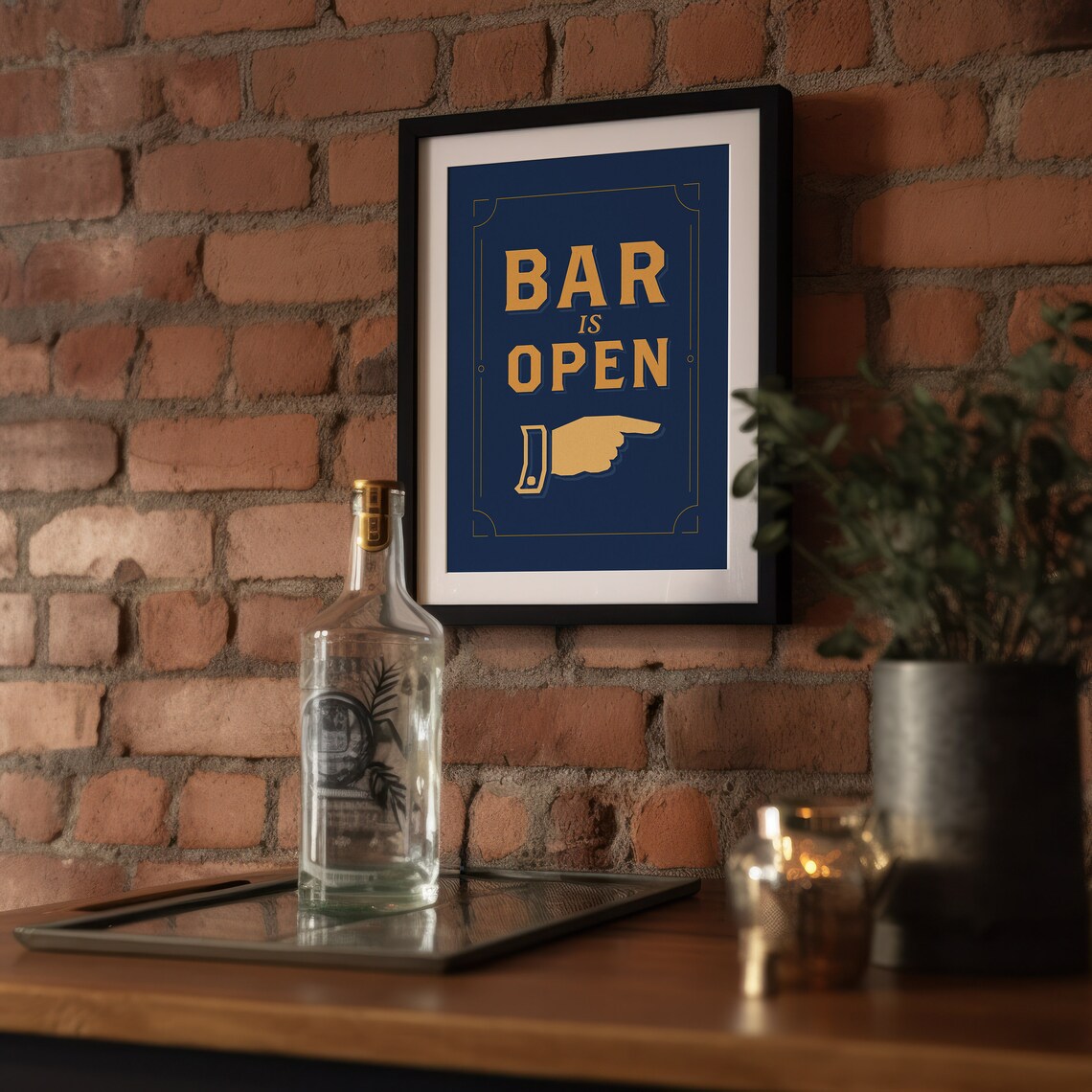 Trendy Retro Bar Sign Printable Bar is Open Wall Art Pub Print - Etsy