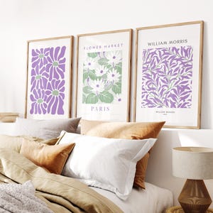 Green Purple Printable Poster Set of 8 Mid Century Modern Abstract Art ...