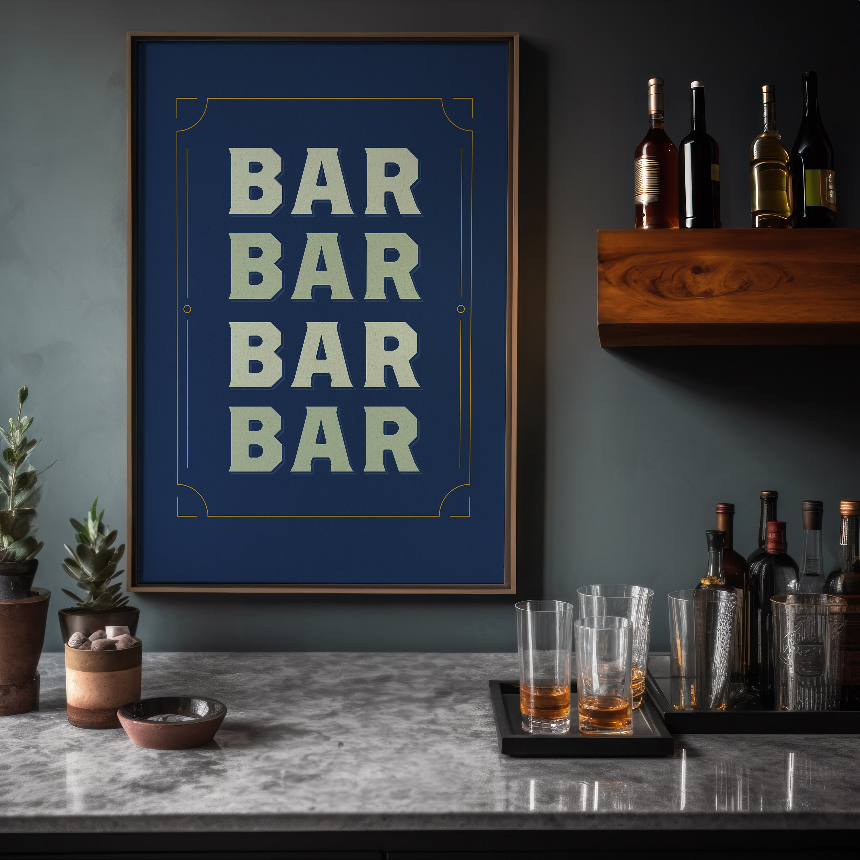 Aesthetic Bar Cart Wall Art Retro Bar Sign Printable Bar Wall - Etsy