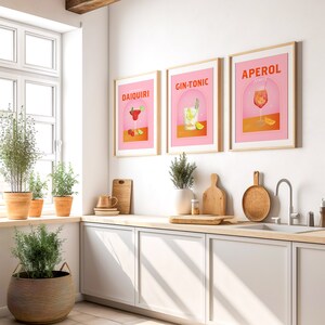 Kitchen Print Set Modern Kitchen Decor Colourful Kitchen Printable ...