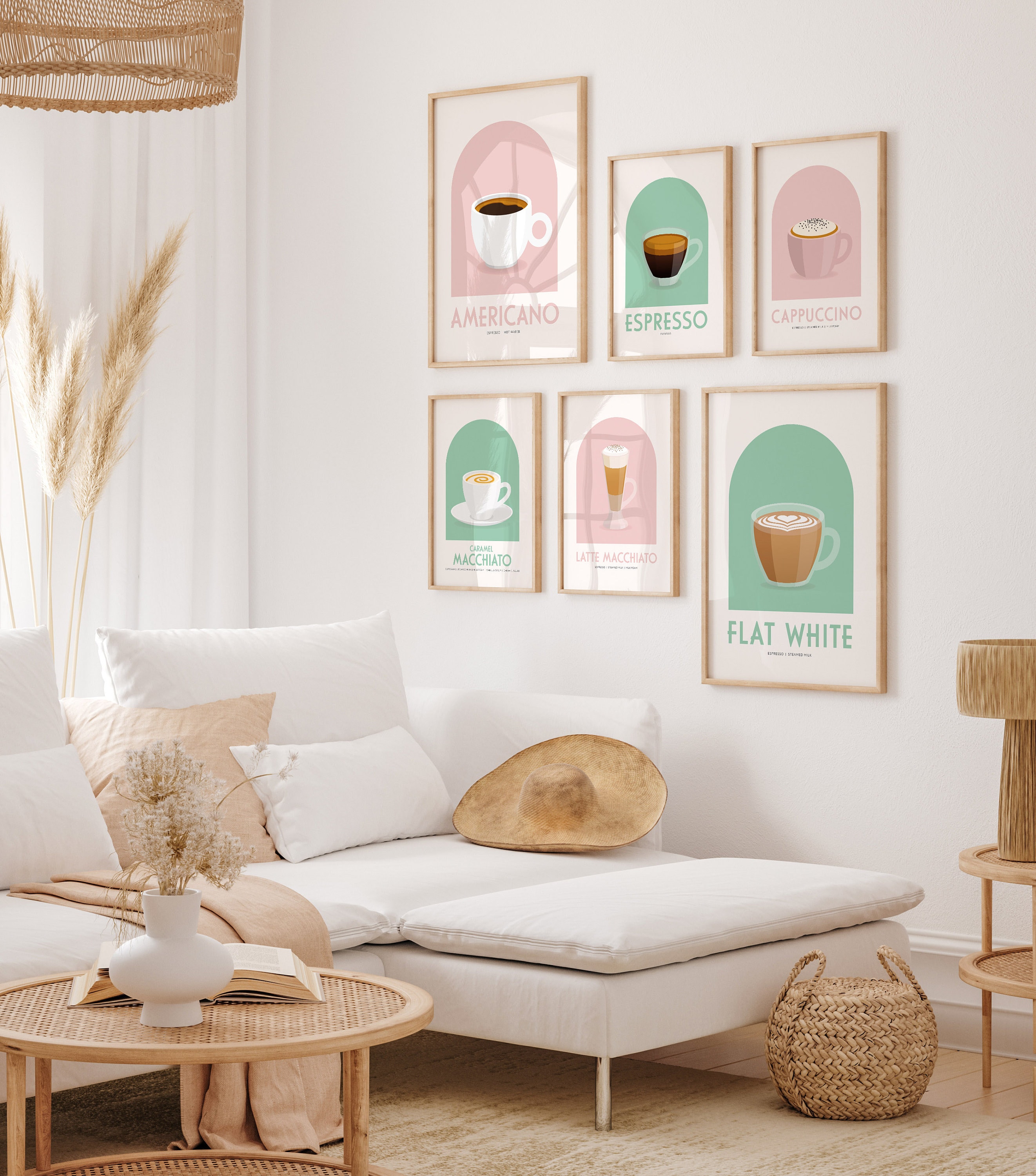 Coffee Types Poster Set: Espresso, Cappuccino, Latte (digital Download ...