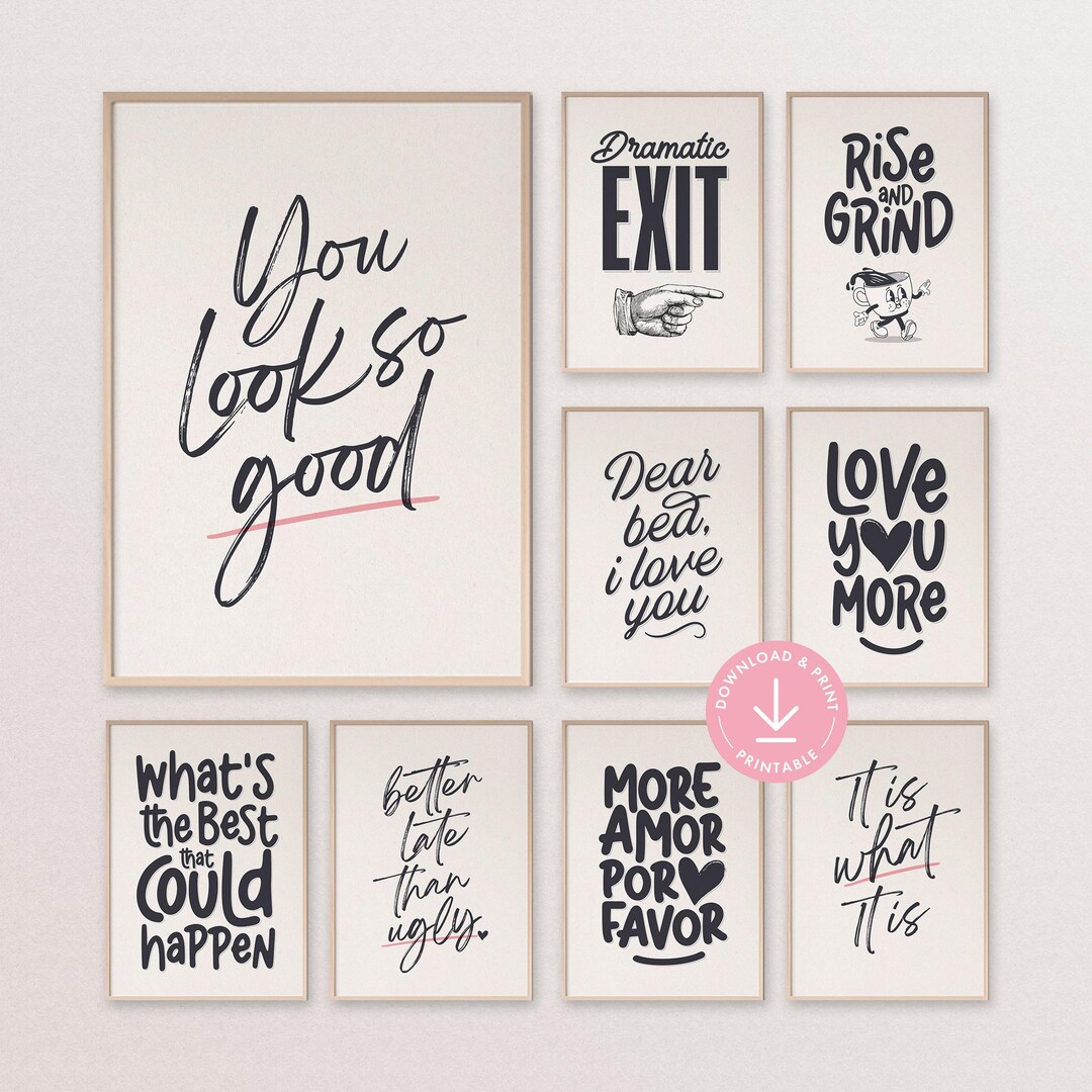 Girl Quote Wall Art Bundle Printable Quotes for Dorm Room Decor for ...