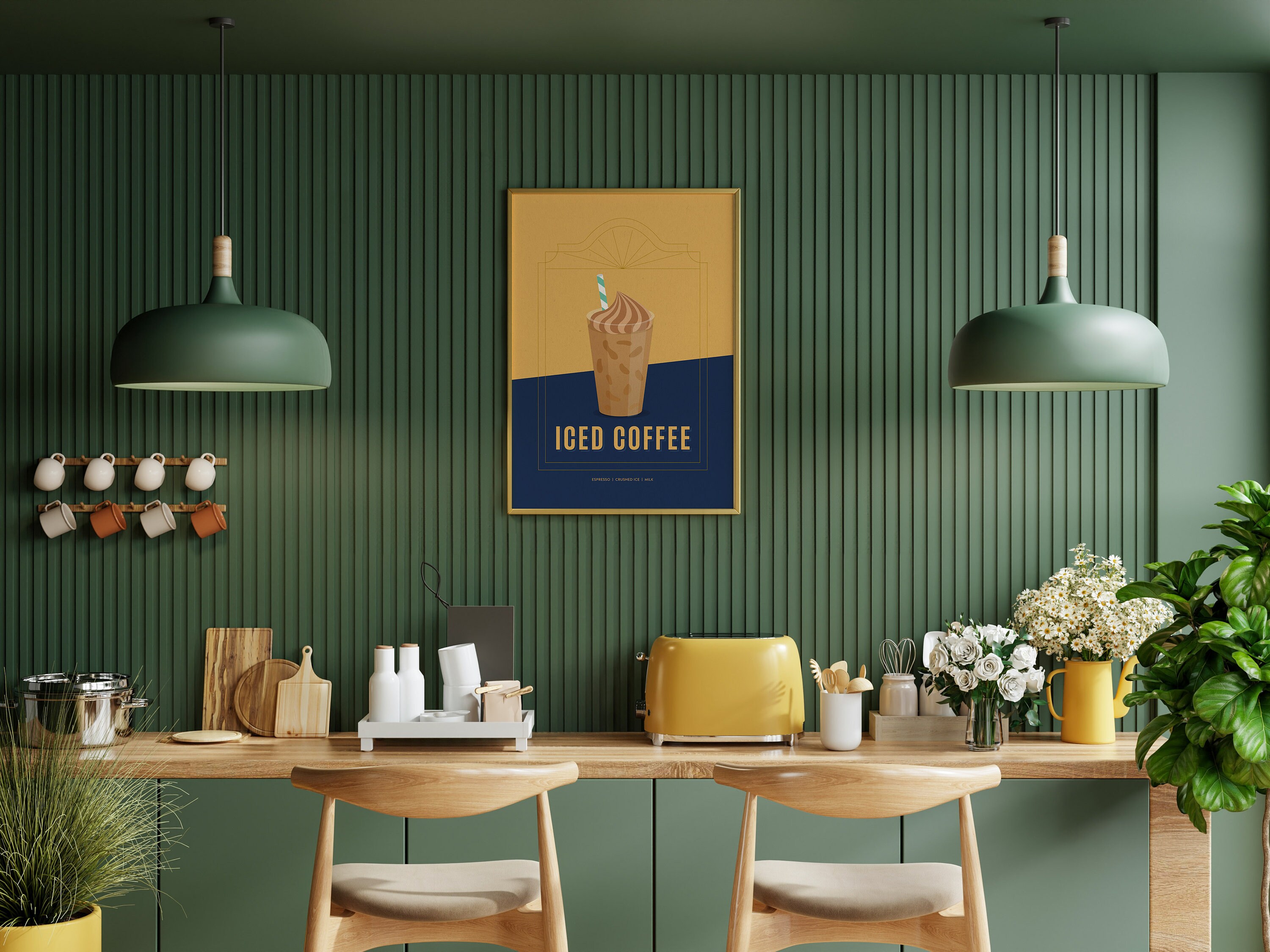 Iced Coffee Bar Wall Art Cold Brew Print Kitchen Coffee Printable ...