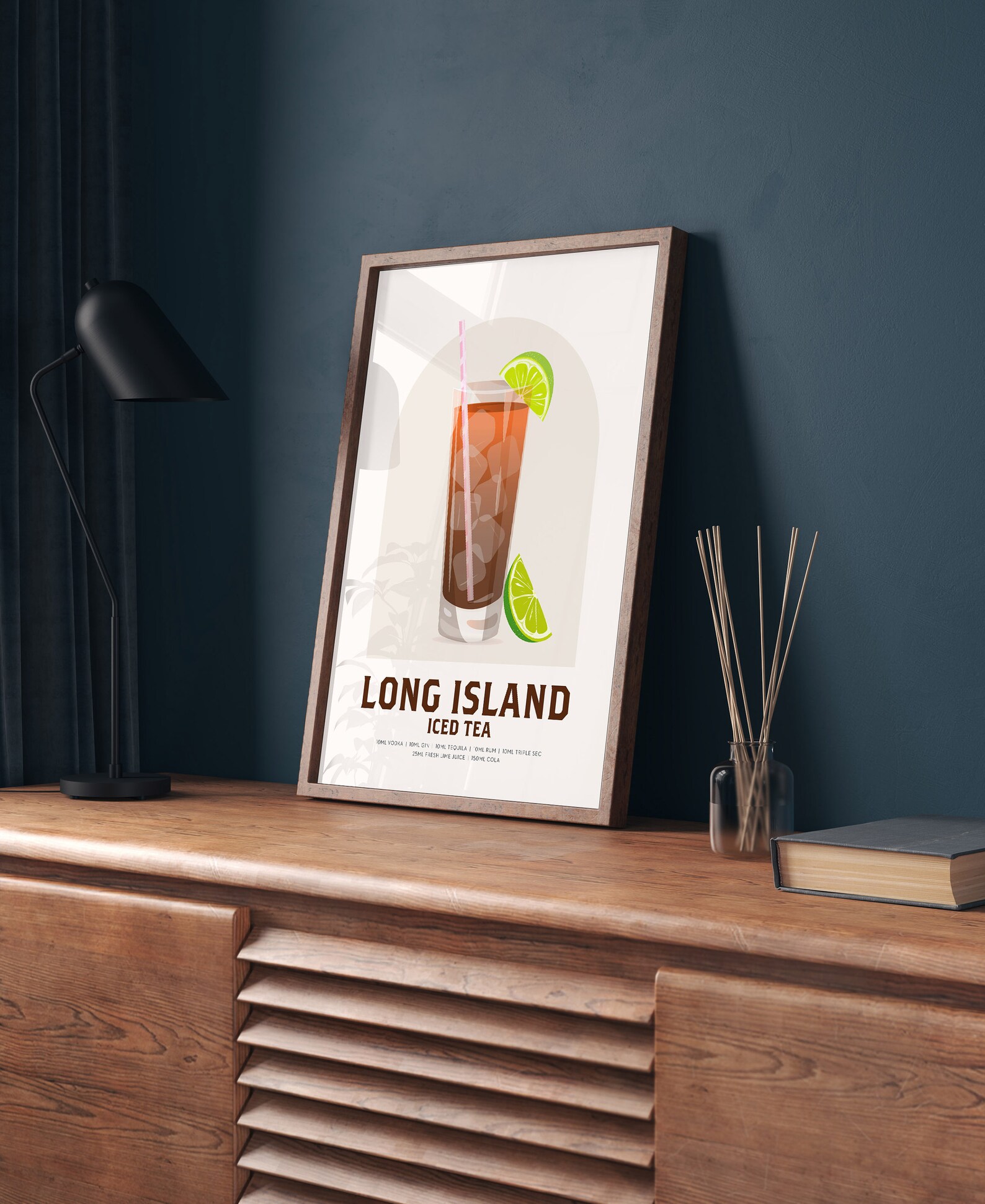 Long Island Iced Tea Cocktail Print Retro Cocktail Print Alcohol ...