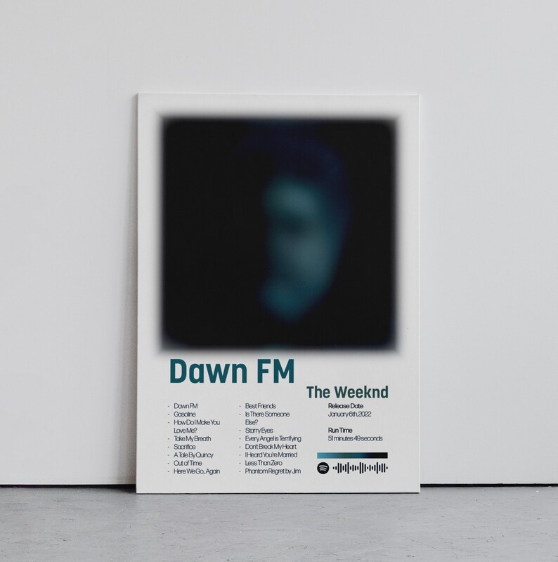 The Weeknd Poster Dawn FM Album Cover Poster Print Album Poster Blurred ...