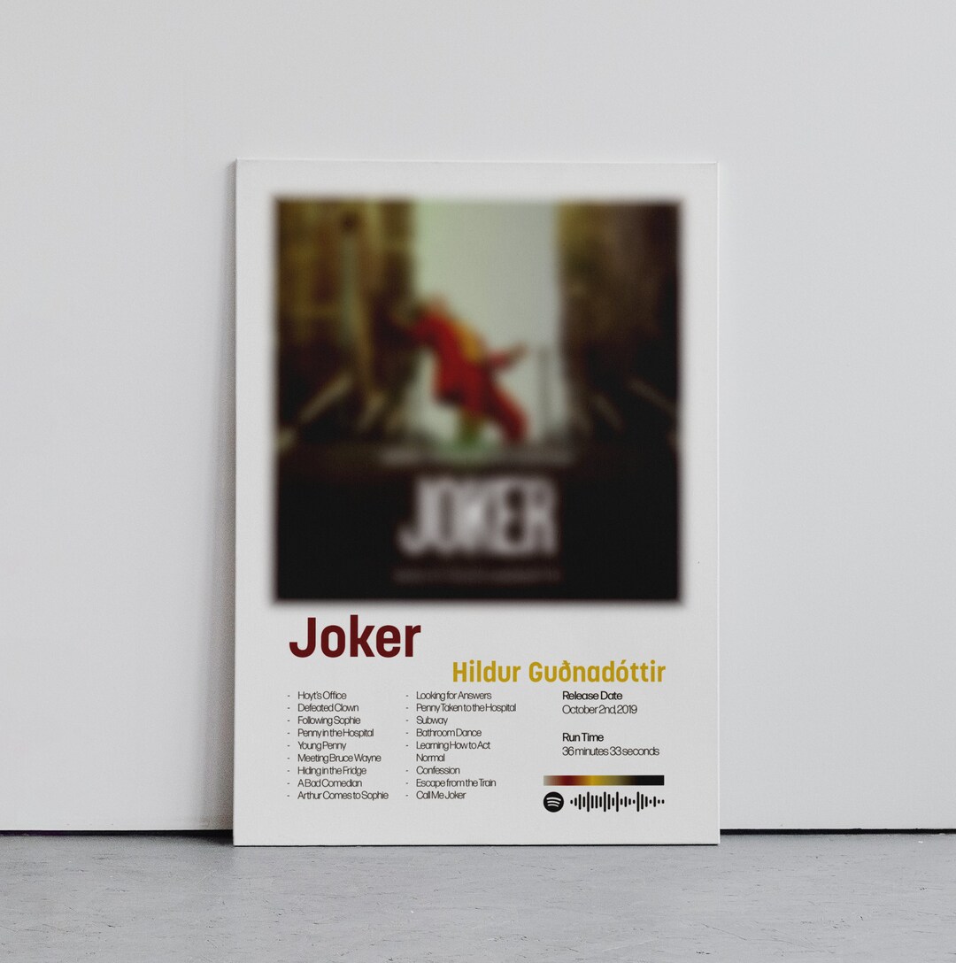 Joker Poster Soundtrack Album Cover Poster Print Album Poster Blurred ...
