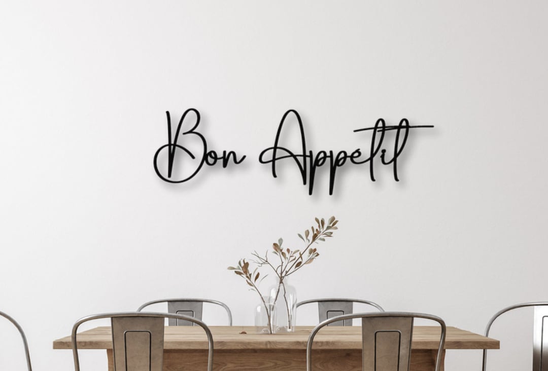 Bon Appétit - Schriftzug aus Holz für die Wand - Küchen Dekoration ...