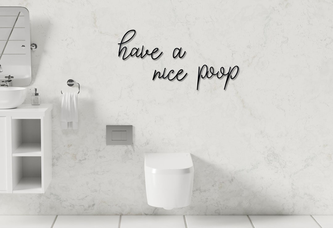 3D Wooden Lettering Have a Nice Poop Bathroom Decoration Bathroom Door ...
