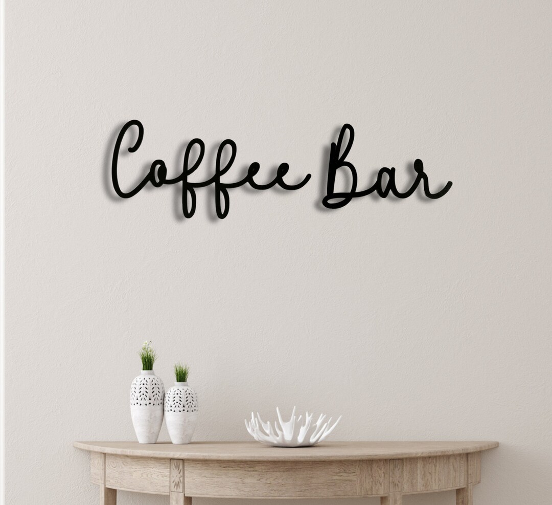 Wooden Lettering 3D Coffee Bar Decoration for the Kitchen Door Sign ...