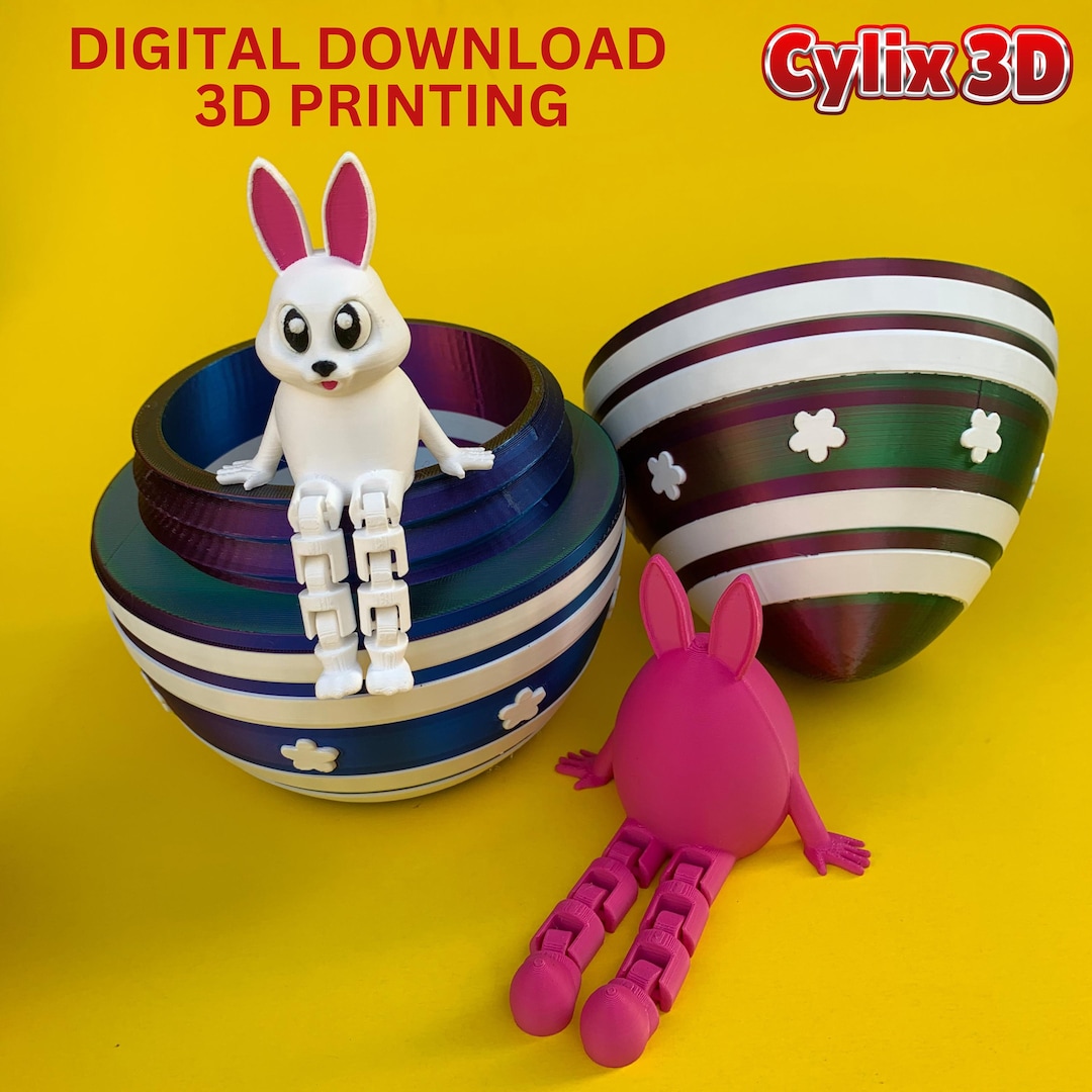 Easter Egg, Bunny and Egg Box STL & 3MF File for 3D Printing ...