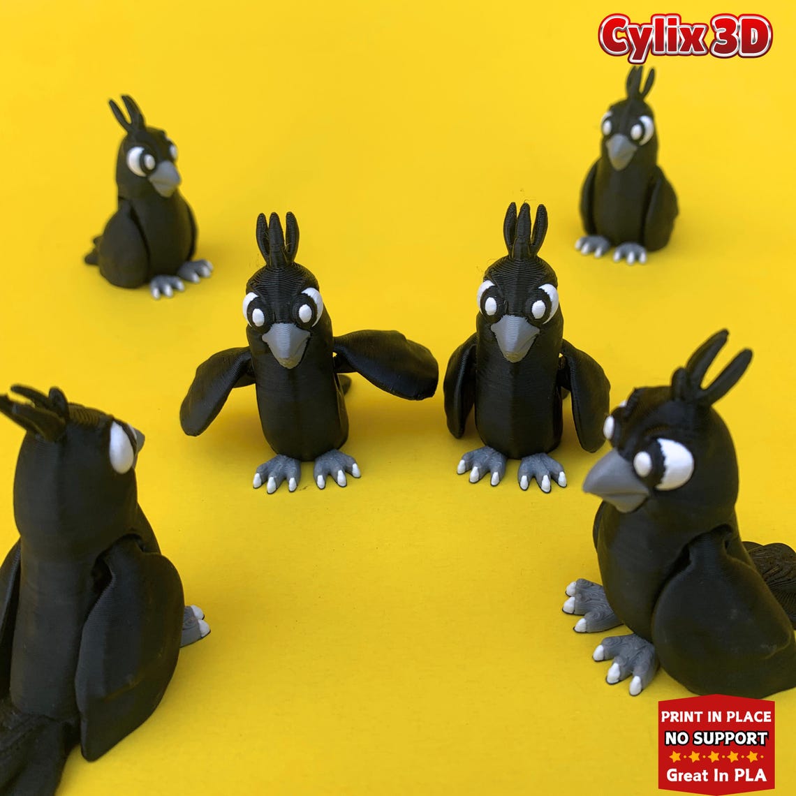 Flexi Crow STL 3D Print File: Articulated Fidget Bird Toy - Etsy