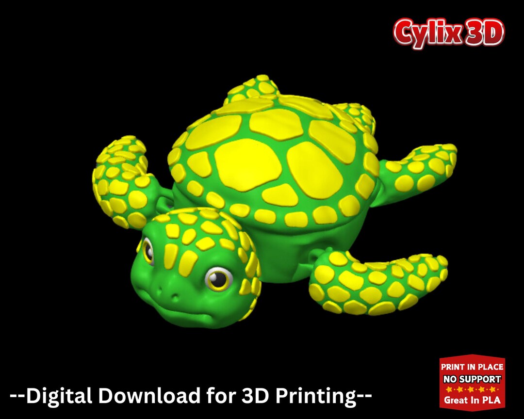 Articulated Turtle, STL File for 3D Printing, Flexi STL Print Files ...
