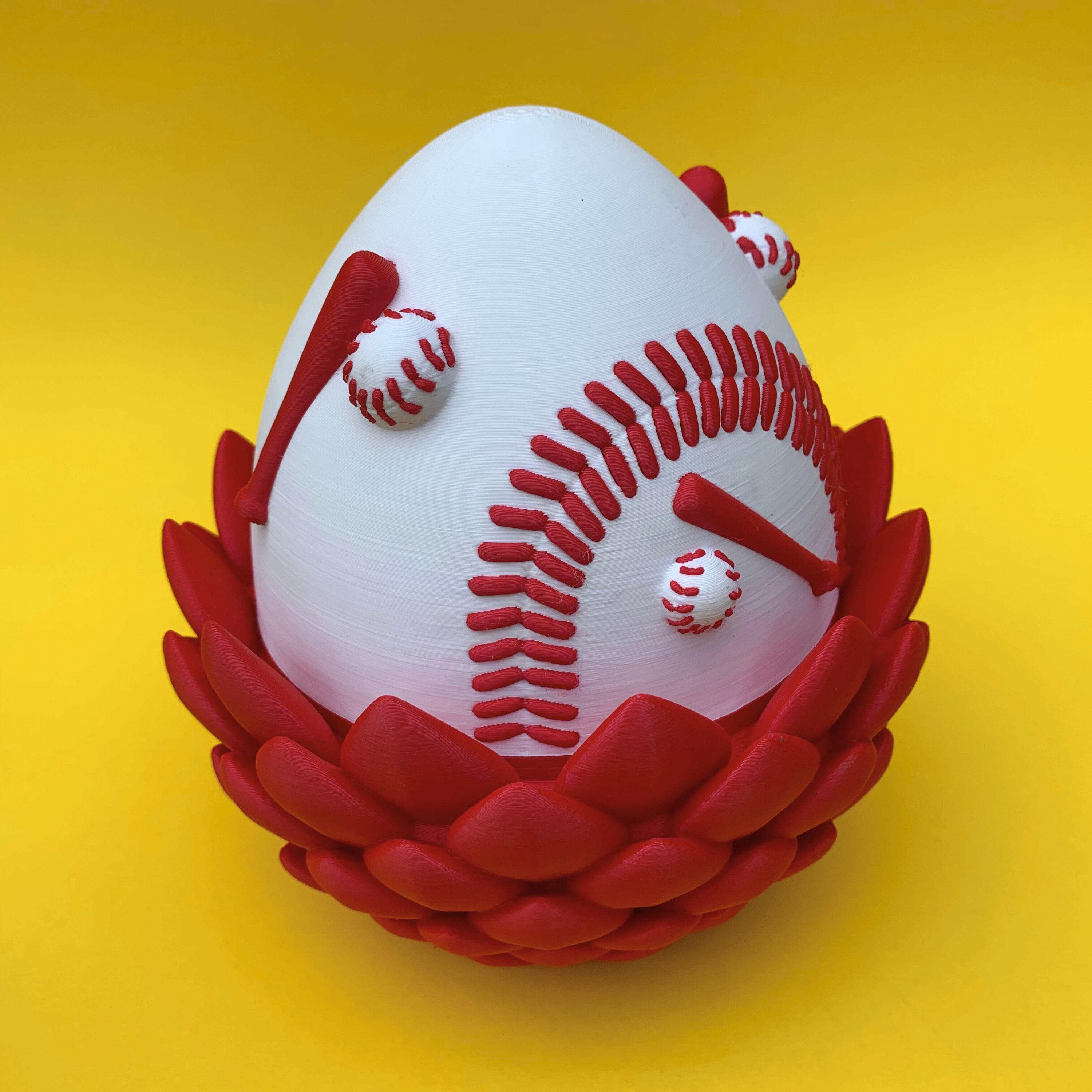 Flexi Baseball Dragon & Egg STL 3D Print Files: Winged Dragon Fidget ...