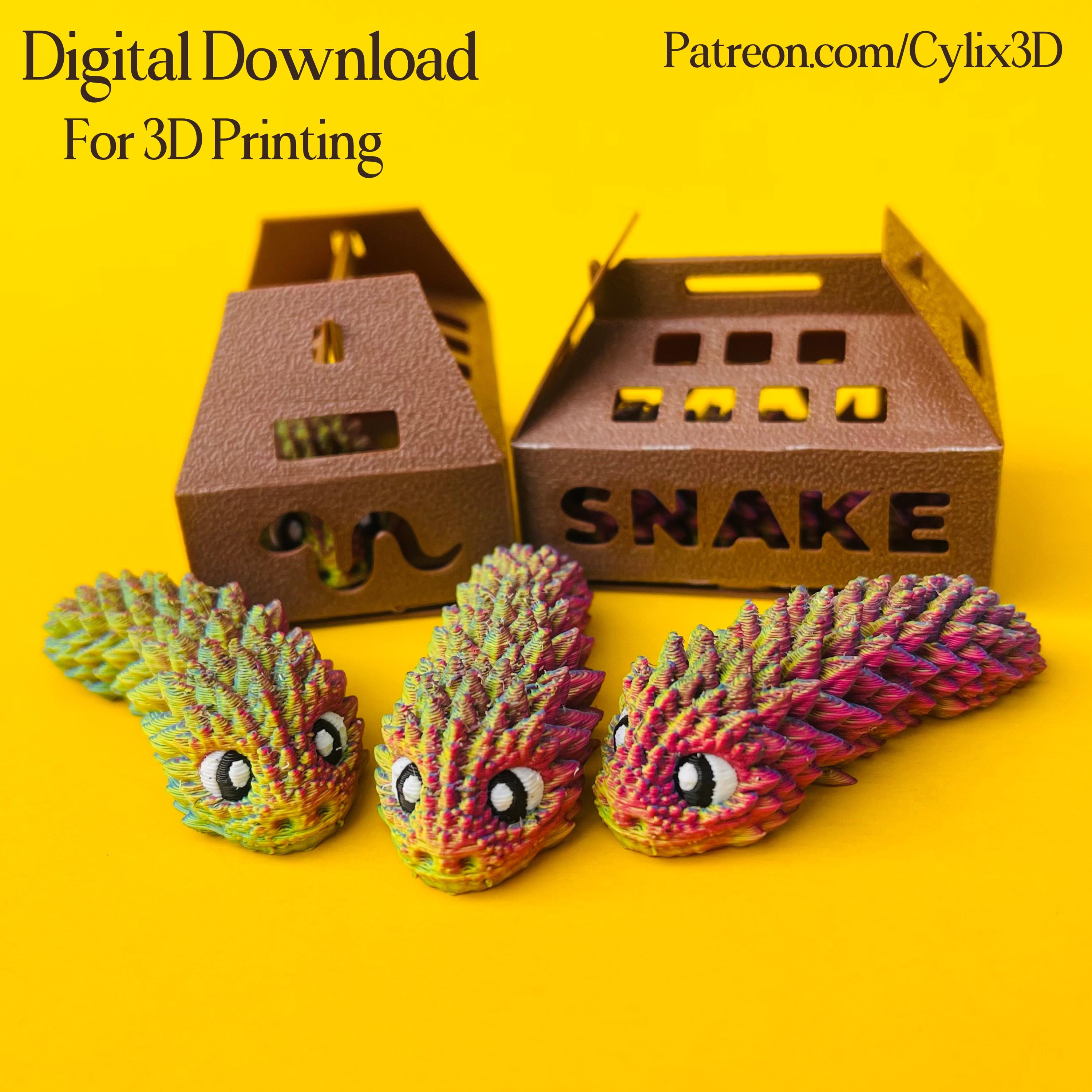 Flexi Mini Snake & Bag Box STL: Fidget 3D Print Files - Etsy