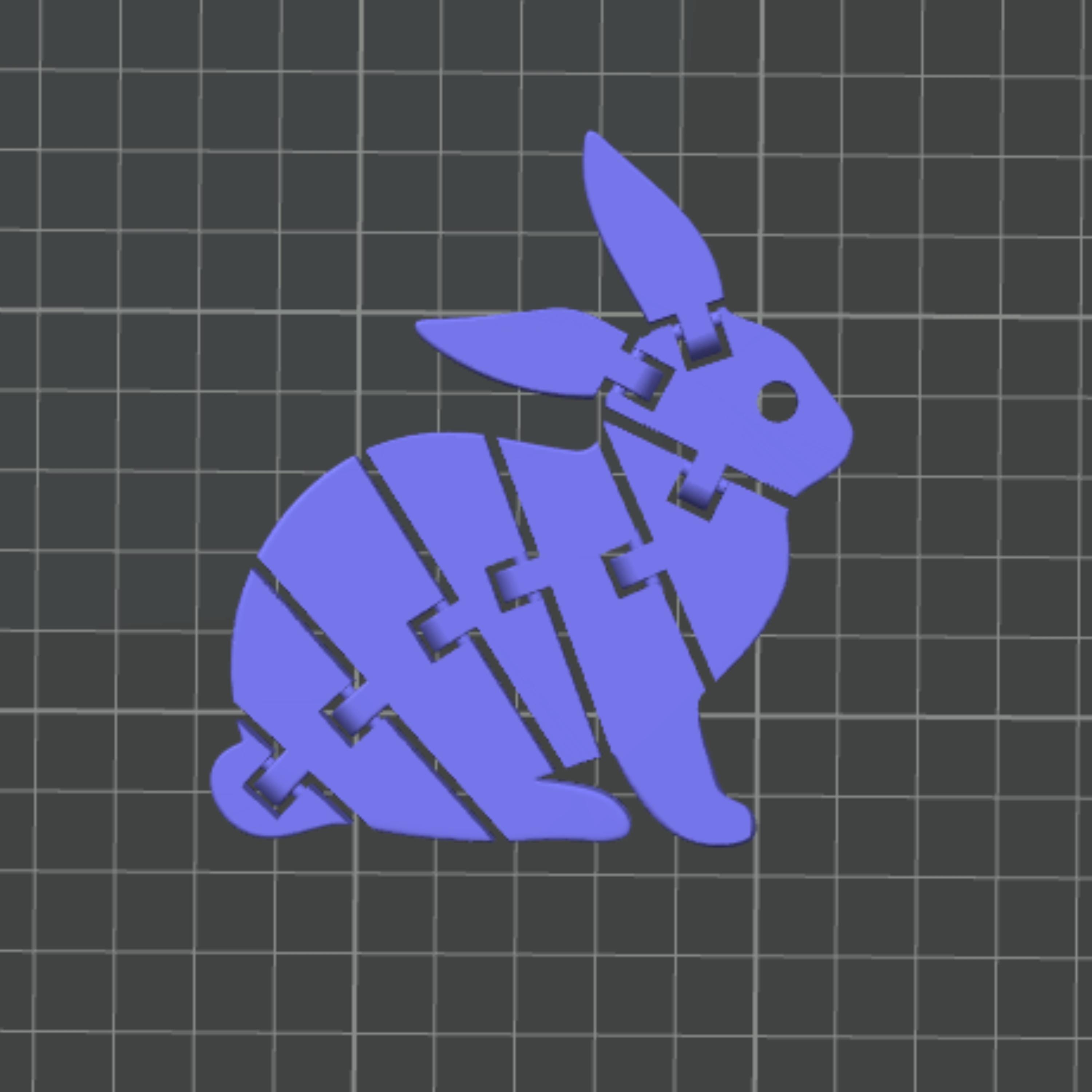 Bunny Rabbit STL File for 3D Printing, Flexi Fidget Toy, Articulated ...
