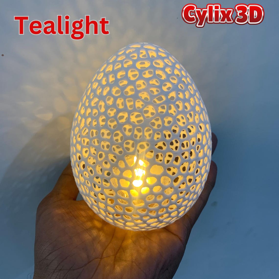 Easter Egg Vornoi Style, STL File for 3D Printing, Tealight 3D Printer ...