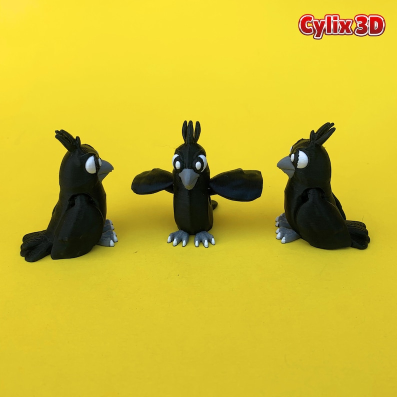Flexi Crow STL 3D Print File: Articulated Fidget Bird Toy - Etsy