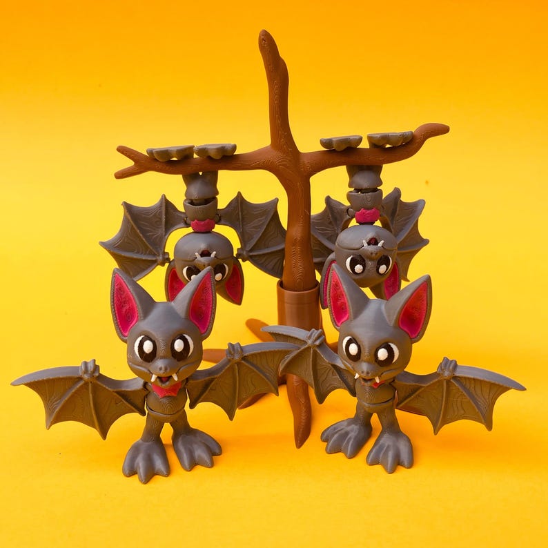 Flexi Bat STL 3D Print Files: Tree Branch and Fidget Animal Toy - Etsy