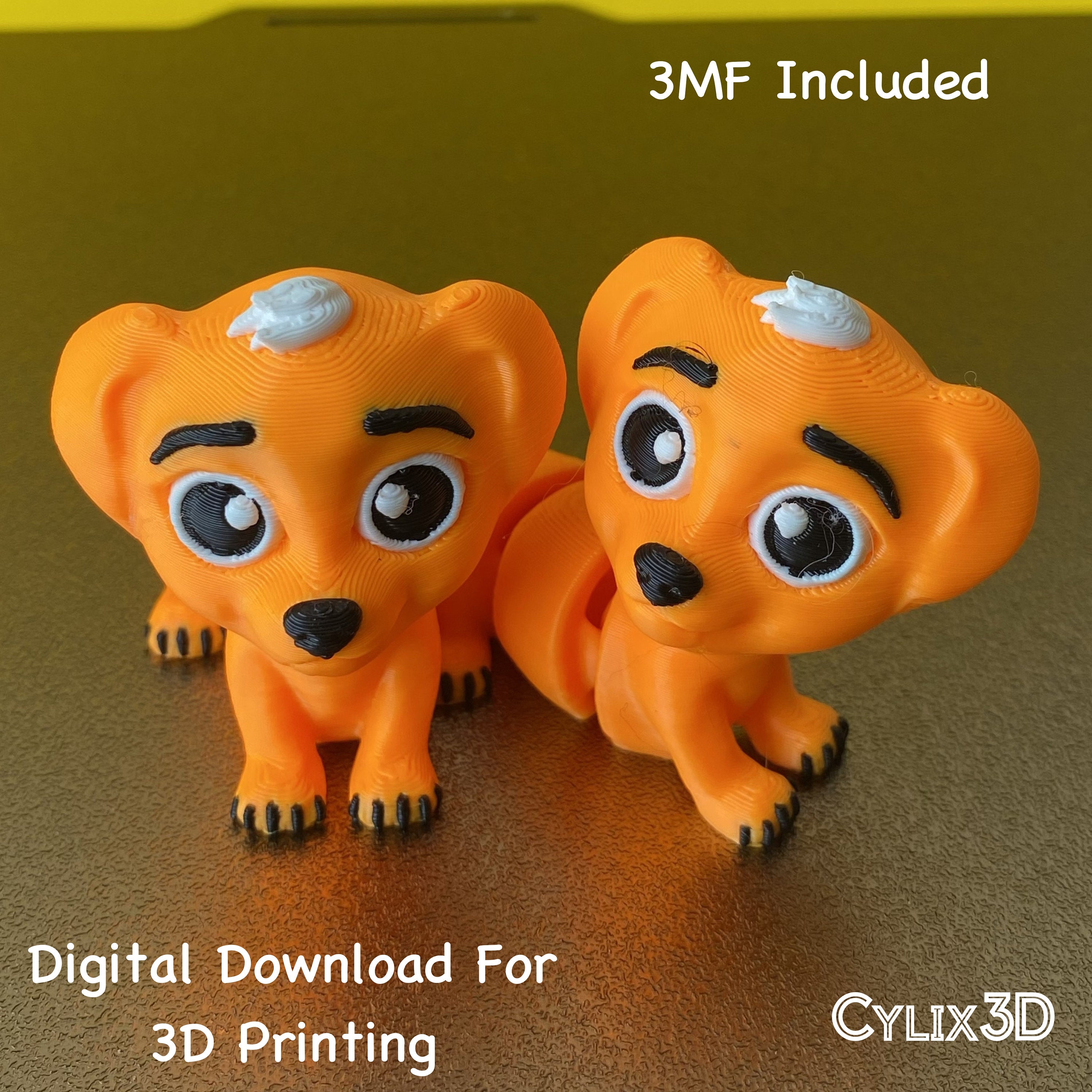 Tiny Dog Print in Place STL File for 3D Printing, Flexi Dog Toy, 3MF ...