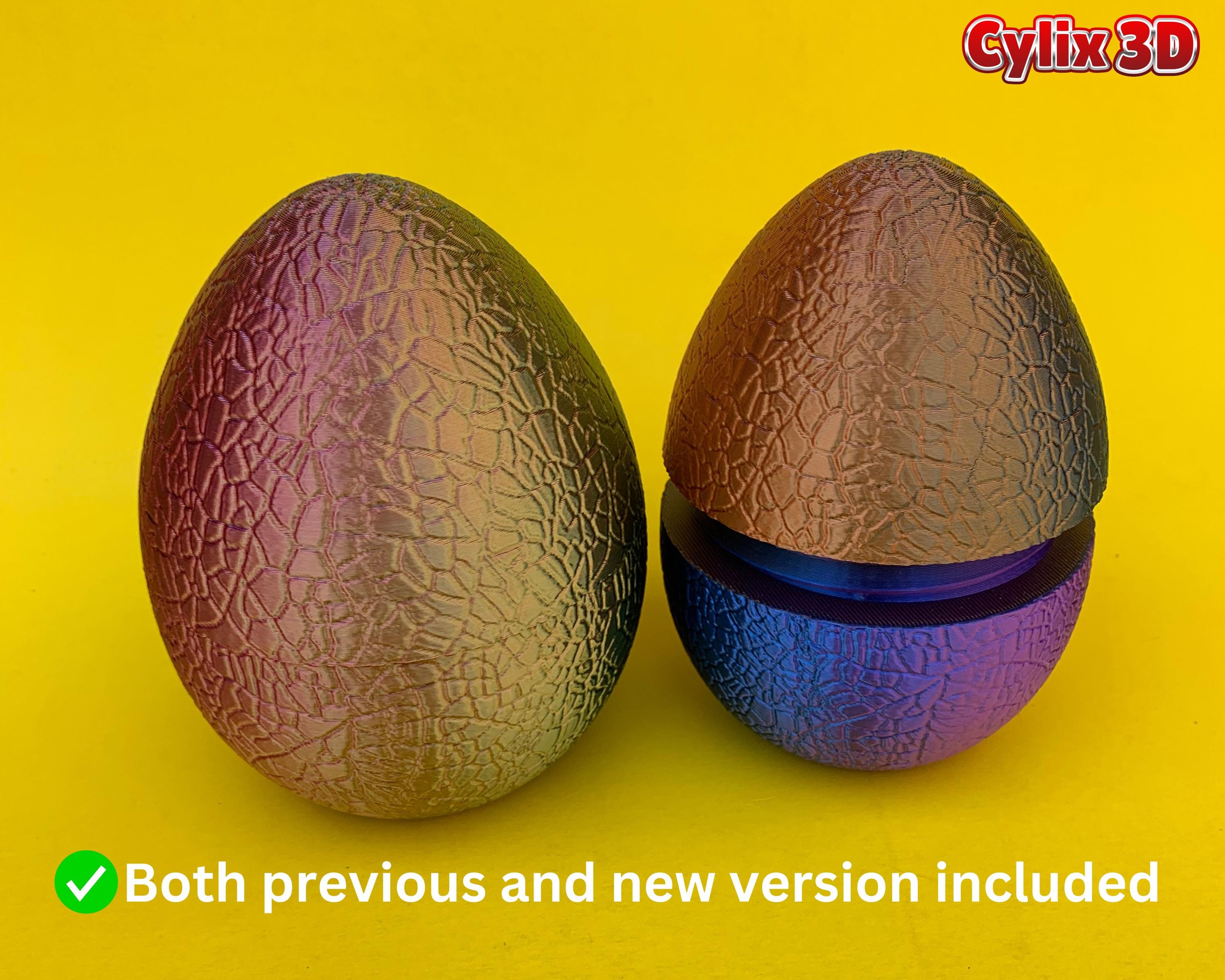 Dinosaur Egg, STL File for 3D Print, Crack Egg, Cylix3d, No Support ...
