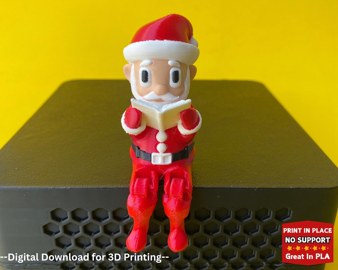 Articulated Reading Santa 3D Print, Flexi Christmas Santa With A Book ...