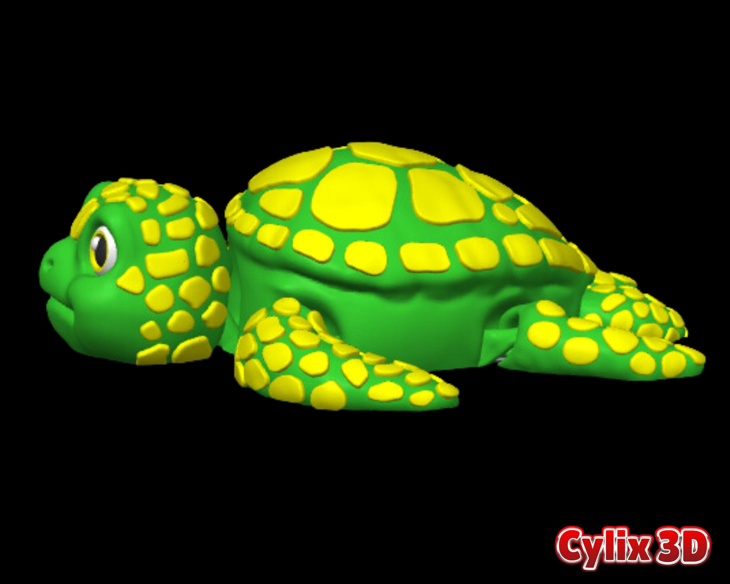 Articulated Turtle, STL File for 3D Printing, Flexi STL Print Files ...