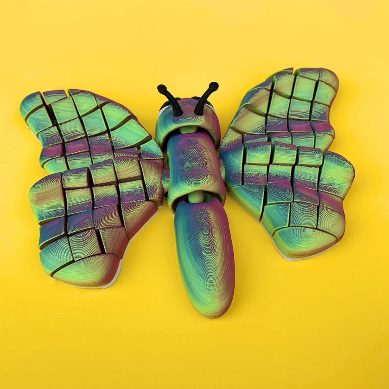 Ultra Flexi Butterfly STL 3D Print Files: Articulated Fidget Winged Toy ...