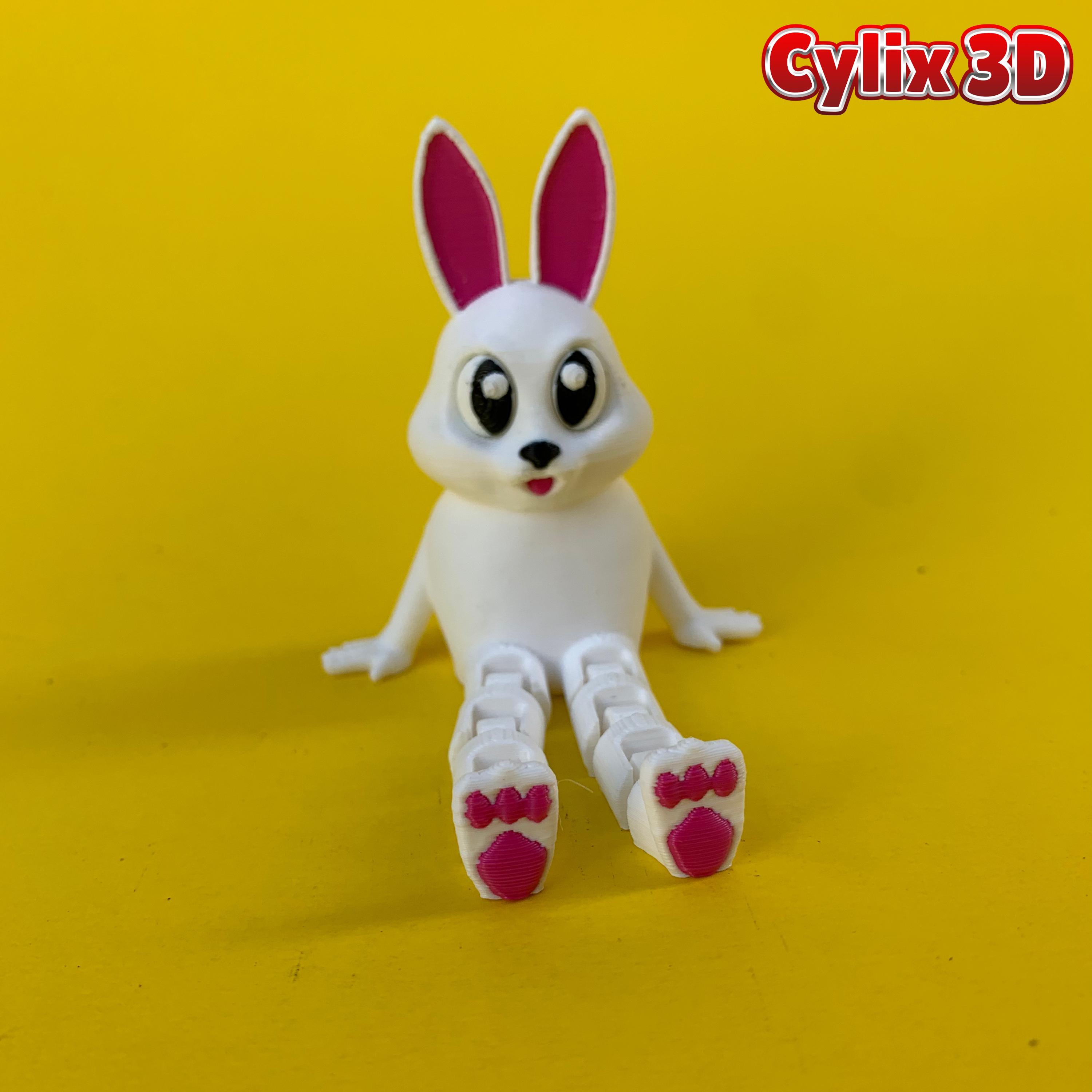 Cute Easter Bunny STL 3D Print File, Articulated Flexible Legs Rabbit ...