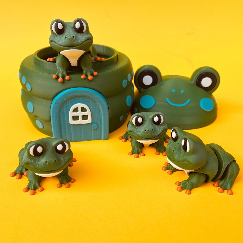 Flexi Frog and House Box STL 3D Print Files: Animal Fidget Toy - Etsy
