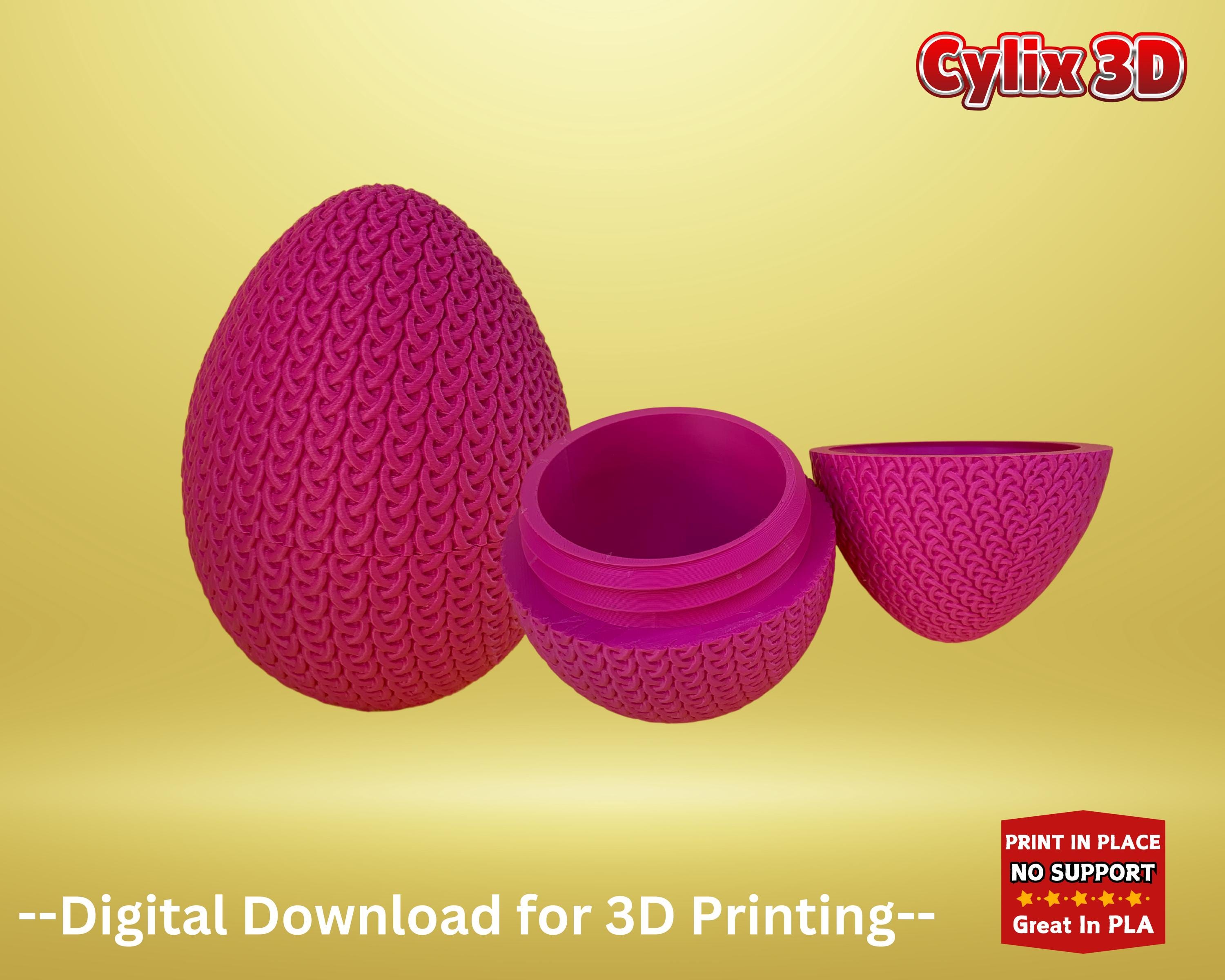 Crochet Egg, STL File for 3D Print, Knit Egg Box, Cylix3d, STL Print ...
