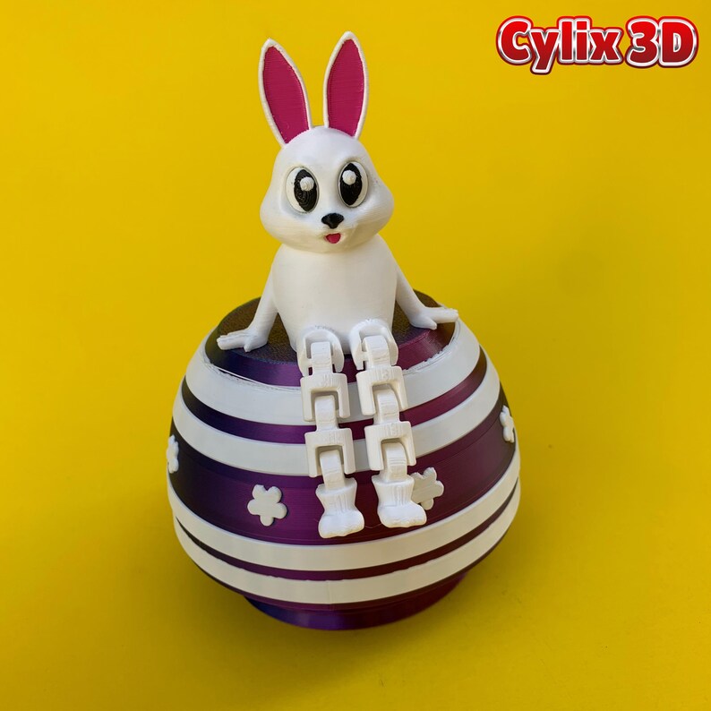 Cute Easter Bunny STL 3D Print File, Articulated Flexible Legs Rabbit ...
