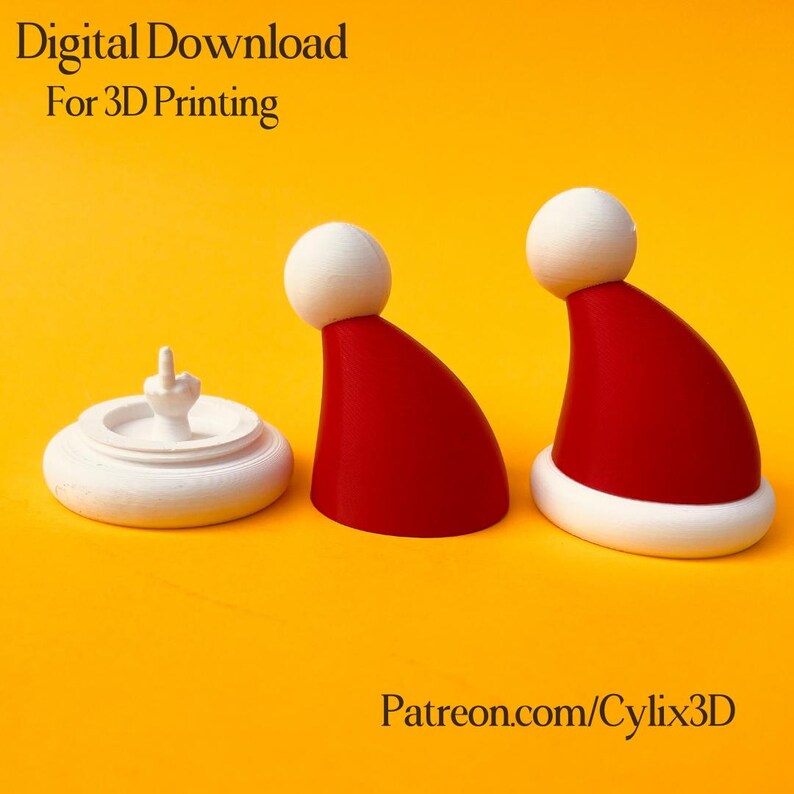 Santa Hat Middle Finger STL 3D Print Files: Funny Christmas Gift - Etsy ...