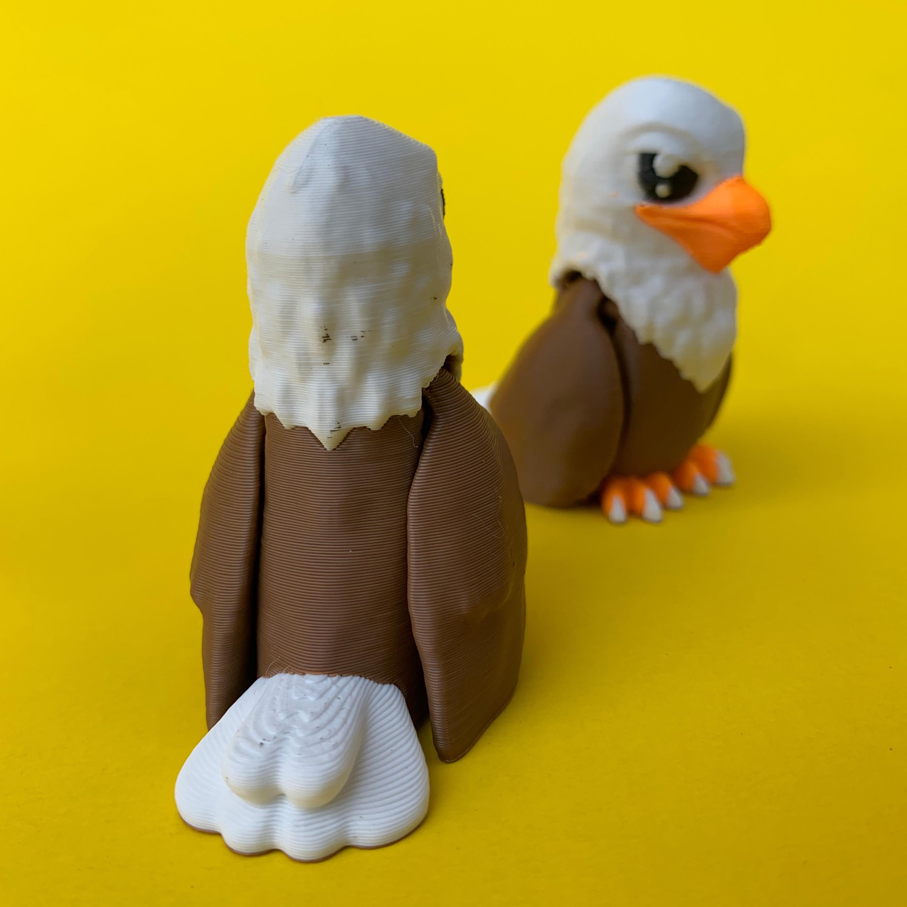 Flexi Bald Eagle STL 3D Print File: Articulated Winged Bird - Etsy