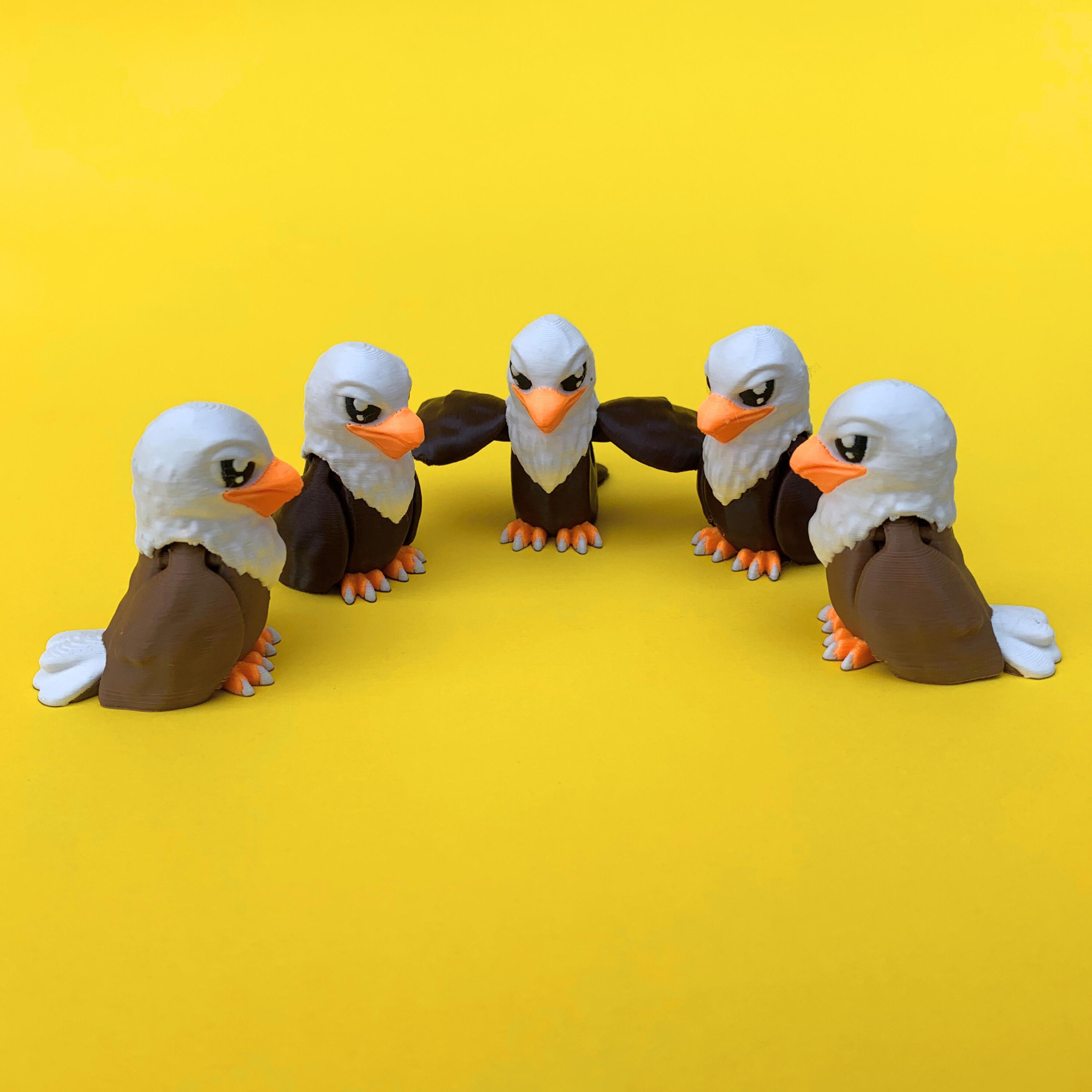 Flexi Bald Eagle STL 3D Print File: Articulated Winged Bird - Etsy