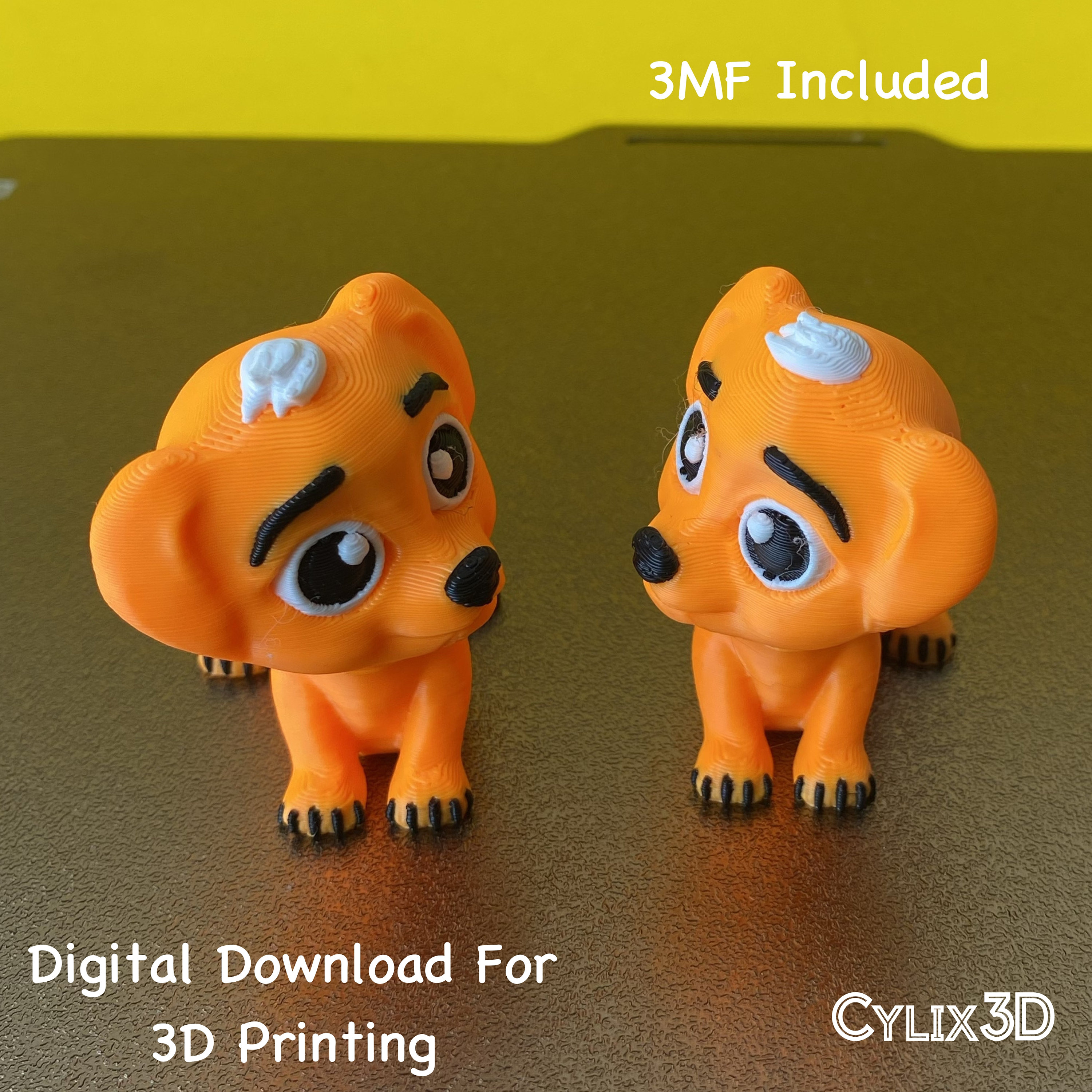 Tiny Dog Print in Place STL File for 3D Printing, Flexi Dog Toy, 3MF ...