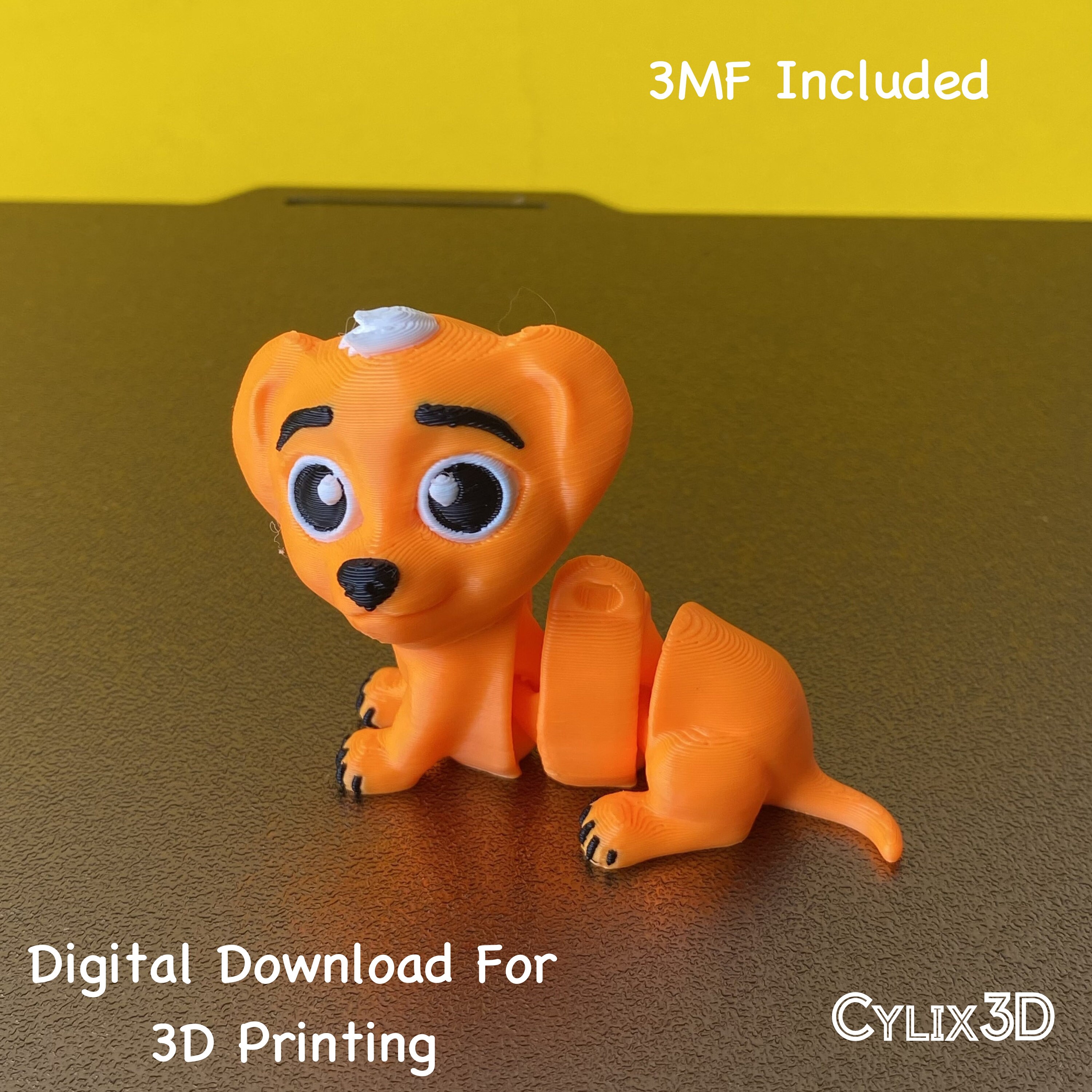 Tiny Dog Print in Place STL File for 3D Printing, Flexi Dog Toy, 3MF ...