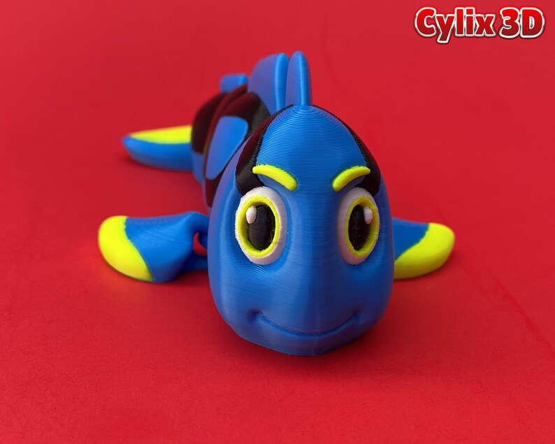 Articulated Blue Tang Fish 3D Print, Flexi Print in Place, STL File for ...