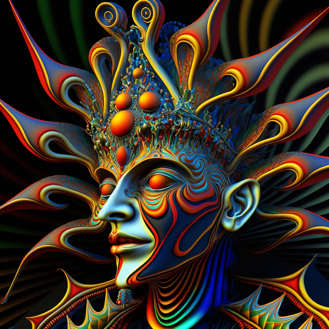 DMT Jester Poster, Psychedelic Trippy Art, Machine Elves, DMT Entity - Etsy