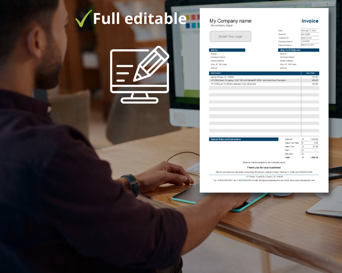 Invoice Template, Receipt Template, Invoice Form, Editable Invoice ...