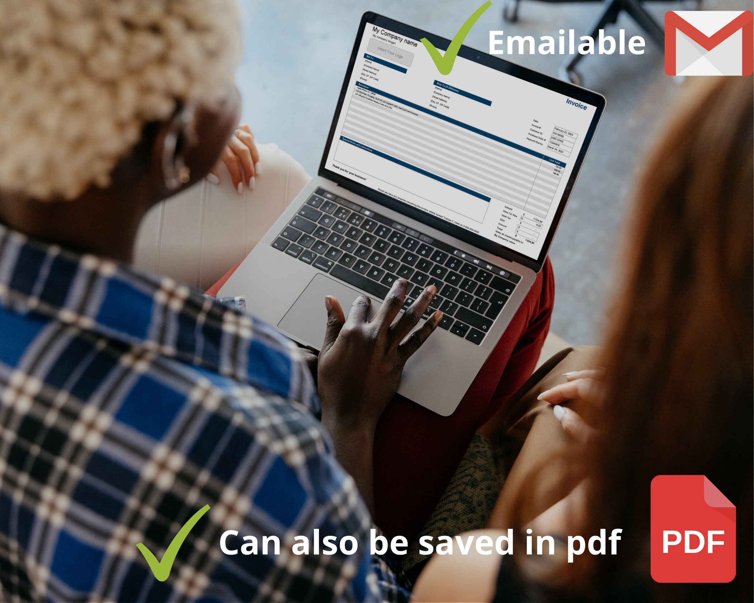 Horizontal Invoice Template, Receipt Template, Invoice Form, Editable ...