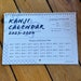 Japanese Kanji Wall Calendar - A4 Size, Custom Start Month, Kanji ...