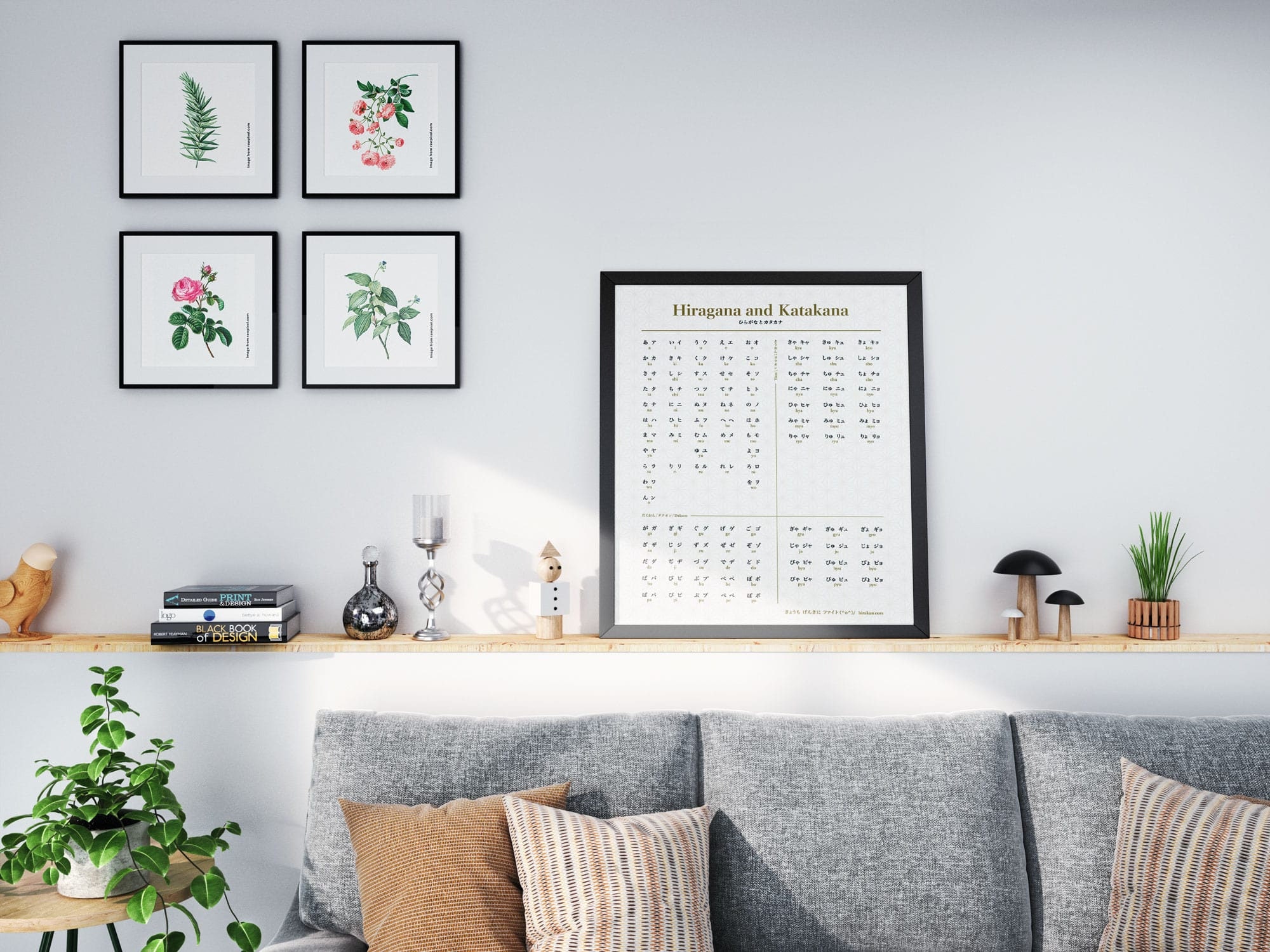 Hiragana and Katakana Poster for Japanese Learning, Japanese Wall Art ...