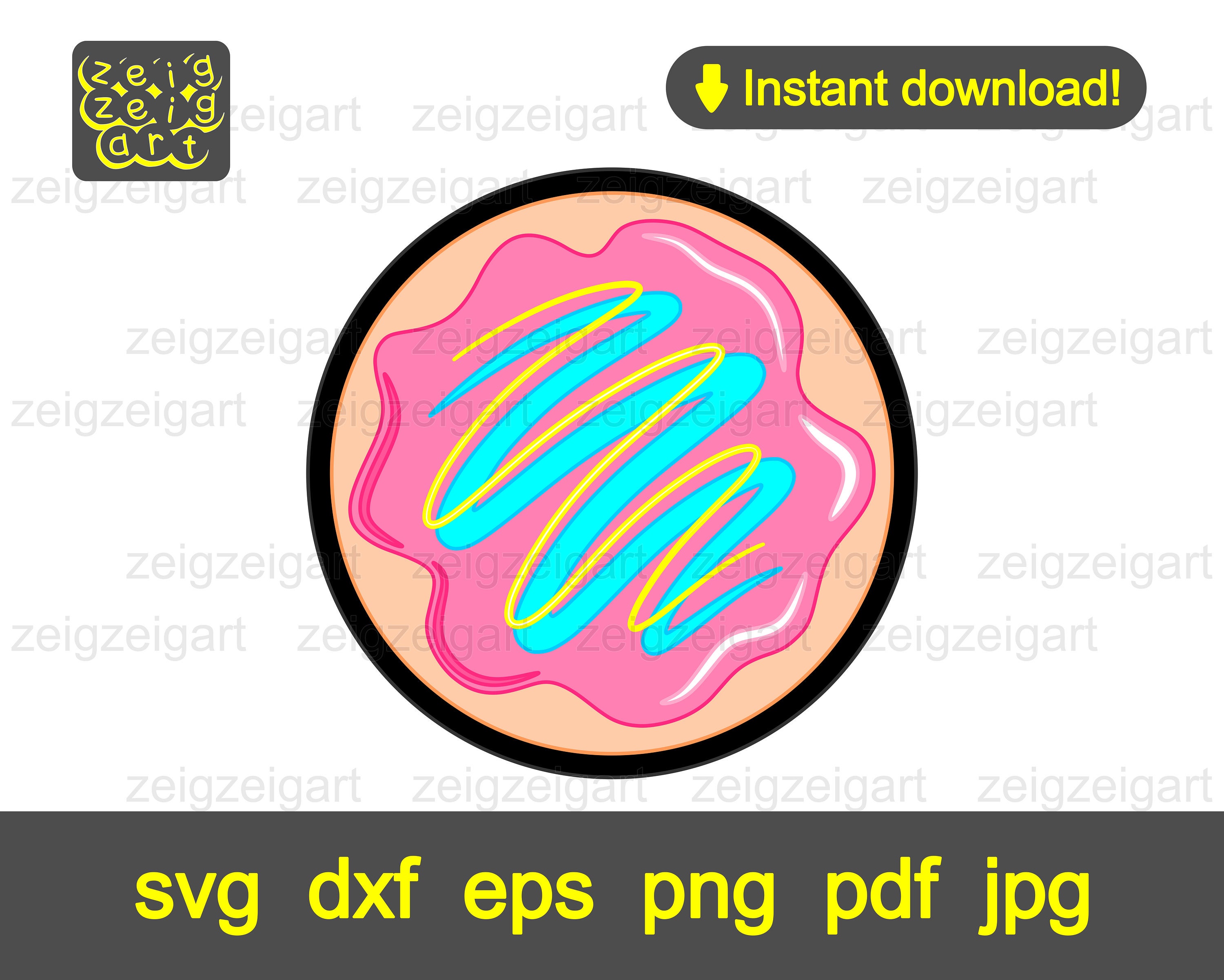 Donut Svg File Donut Vector Donut Svg Dxf Eps Png Pdf Jpg File Donut ...