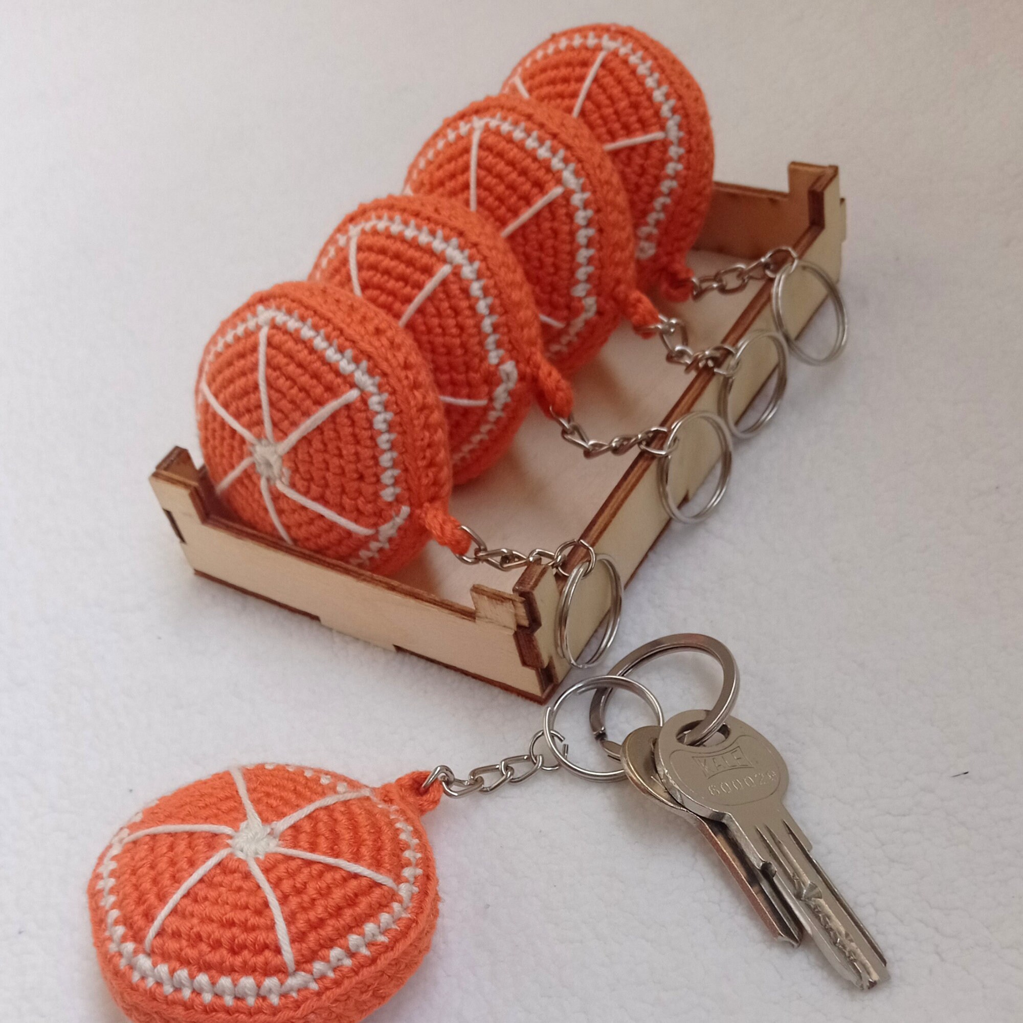 Crochet Amigurumi Cute Fruit Key Chain,cherry,orange and Watermelon ...