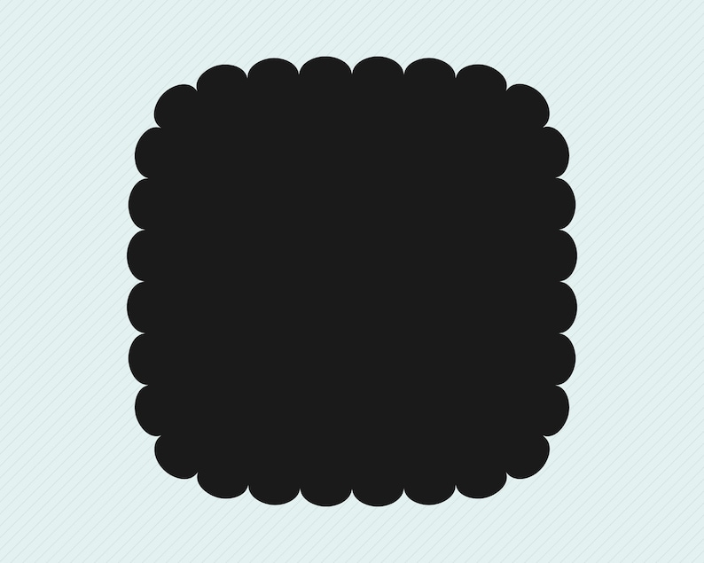 Scallop Edge Squircle Shape Silhouette Icons. Cut Svg, Eps, Dxf, Png ...