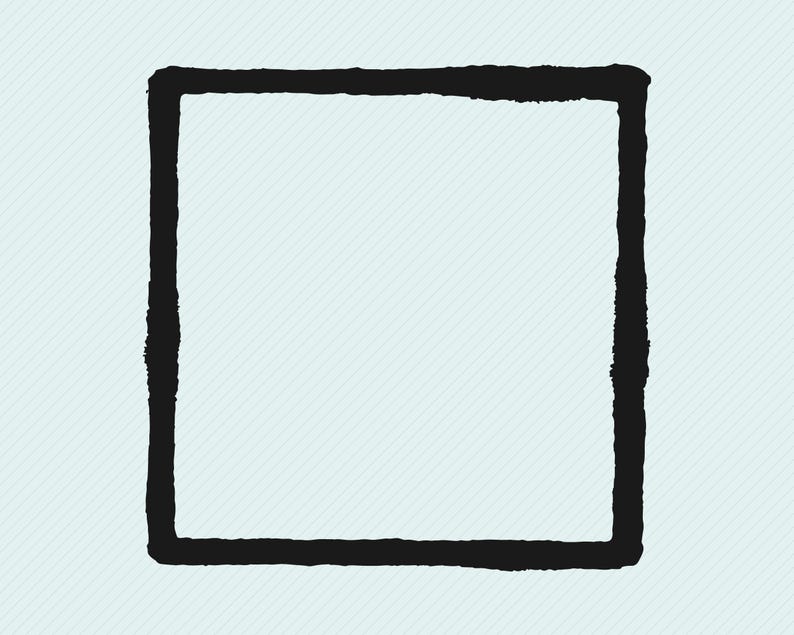 Square SVG Hand Drawn Border Frames SVG Distressed PNG Grunge Frame ...