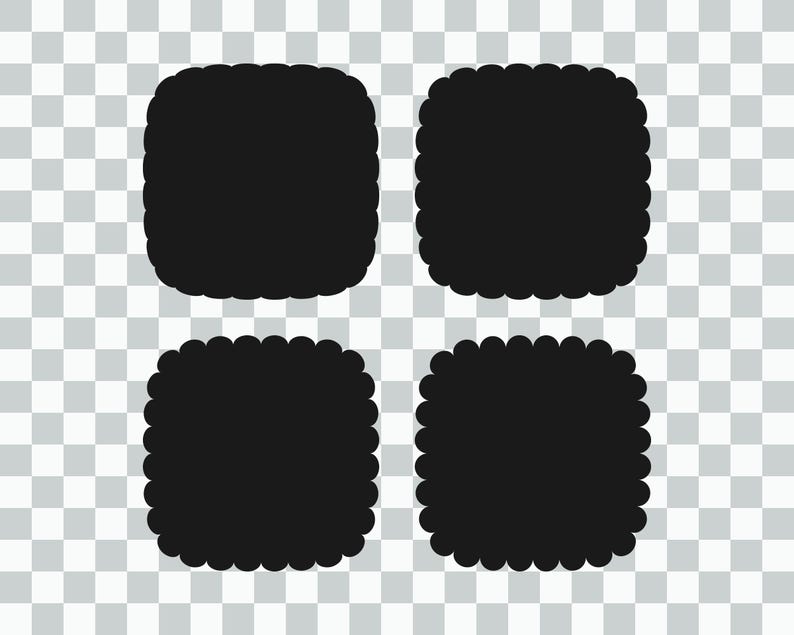 Scallop Edge Squircle Shape Silhouette Icons. Cut Svg, Eps, Dxf, Png ...